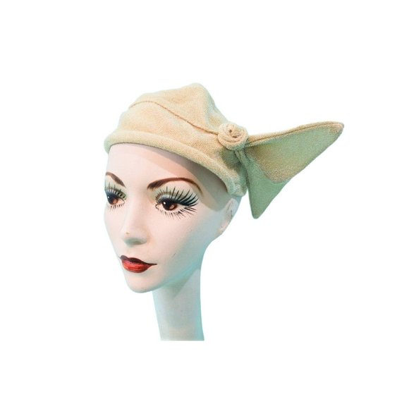 Vintage | Accessories | Vintage 95s Sculptural Hat Beige Madcaps Wired ...